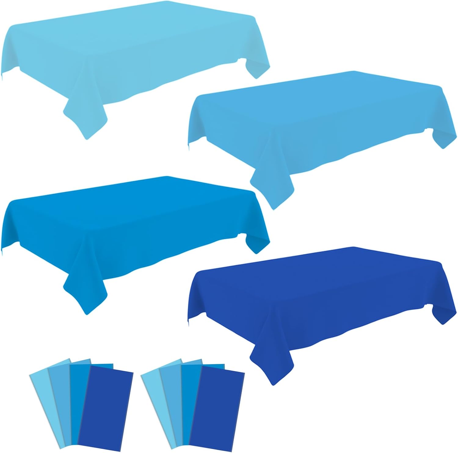 Amazon.com: OLIVBIN 8 Pcs Plastic Gradient Blue Tablecloths 54 * 108 ...