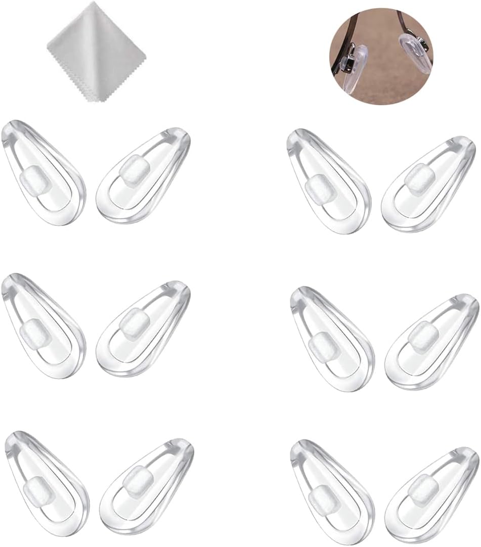 Amazon.com: Push-in Eyeglass Nose Pads, 6 Pairs 14mm Soft Silicone Push ...