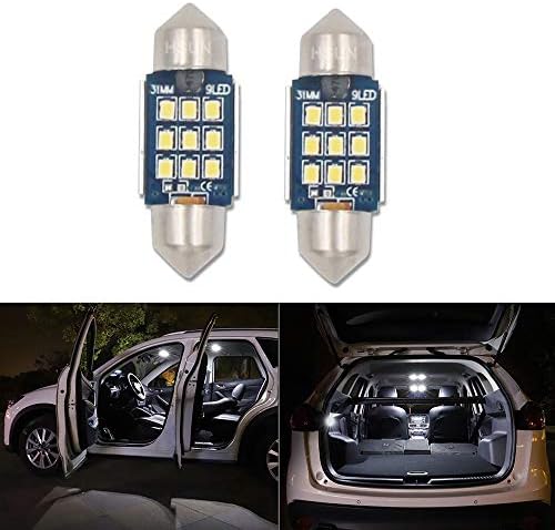 Amazon.com: HSUN DE3175 LED Bulb 12V-24V 31MM DE3022 6000K White C5W ...