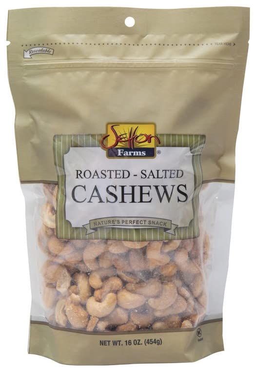 Amazon.com : Cashews Roasted Salted 1 Lb. Bag, Kosher : Grocery ...