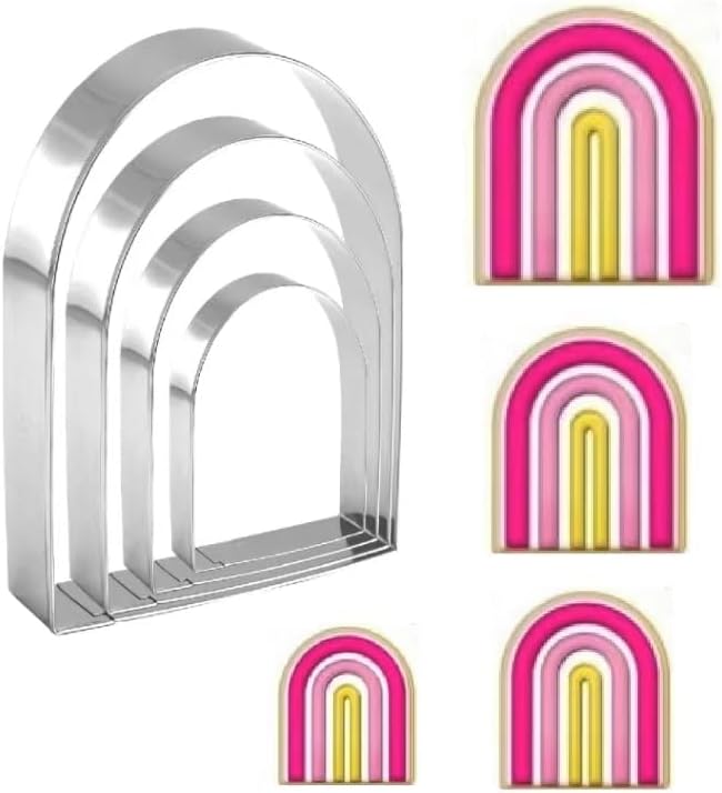 Arched Cookie Cutter Set ANCKNE 4 piece geometric cookie cutter molds ...