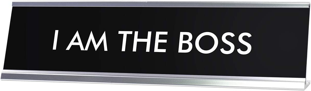 Amazon.com: Head Honcho - Black Desk Sign Name Plate for Boss : Office ...