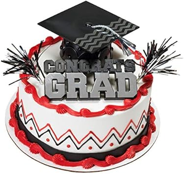 Amazon.com: DecoPac Congrats Grad with Black Cap Graduation Cake Kit, 4 ...