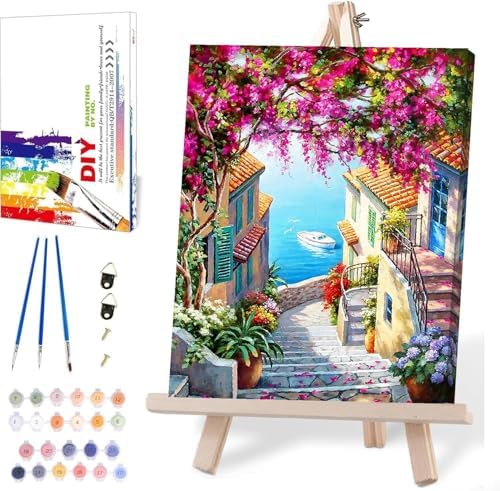 Amazon.com: MIRCVSH Landscape Paint by Numbers for Adults with Framed ...