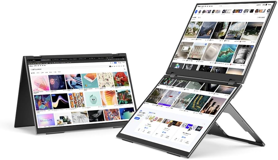 Amazon.com: EHOMEWEI Dual Stacked Monitor 16"*2 Laptop Expansion ...