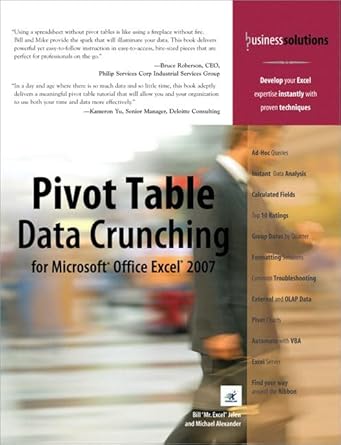 Pivot Table Data Crunching for Microsoft Office Excel 2007: Jelen, Bill ...