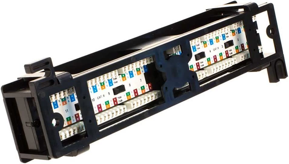 Snapklik.com : 12 Port Cat6 UTP LAN Wall Mount Patch Panel Bracket RJ45 ...
