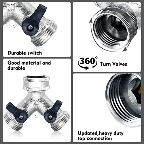 Ousinby Garden Tap Splitter, 2 Way Hose Splitter Double Brass Tap with ...