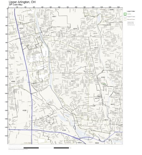 ZIP Code Wall Map of Upper Arlington, OH ZIP Code Map Not Laminated ...