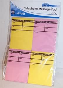 4 Telephone Message Pads : Amazon.co.uk: Stationery & Office Supplies