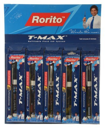 Rorito T-Max Fluid Ink Pen, Black - Pack of 5 : Amazon.in: Office Products