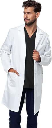 WEARPEER Professional Lab Coat for Men - Long Sleeve, White Lab Coat ...