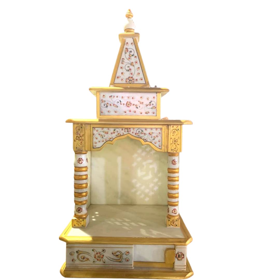 Indoor Golden Sangemarmar Marble Mandir : Amazon.in: Home & Kitchen