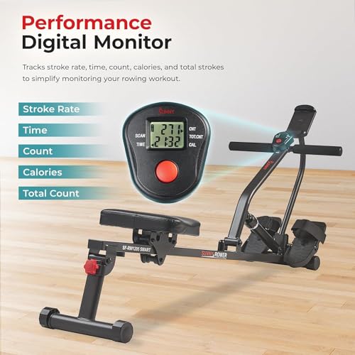 Snapklik.com : Sunny Health & Fitness Smart Compact Adjustable Rowing ...