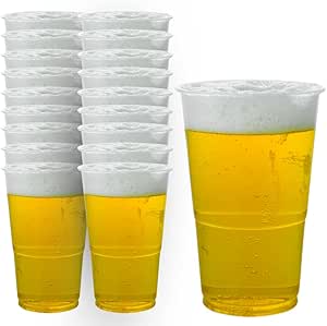 Plastic Pint Glasses 660 ML - Full Pint - (Pack of 50) - Perfect ...