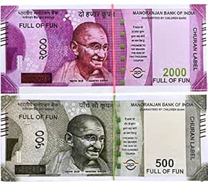 Minna BAZZAR Dummy Currency Notes Combo Fun Playing All Indian Rupees ...
