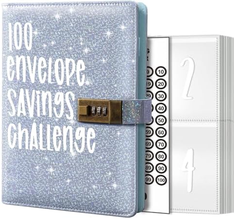 Amazon.com : 100 Envelope Challenge Binder with Lock - A5 Money Saving ...
