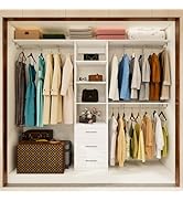 Amazon.com: 96 inch Closet System with Wooden Drawers, 5FT-8FT Closet ...