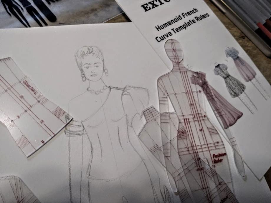 $8/mo - Finance EXTCCT Fashion Drawing Template Ruler Set, Woman Sewing ...