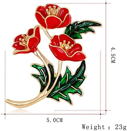 WTOPP Poppy Brooch Pin Rememorial Day Flower Brooch Enamel Poppy ...
