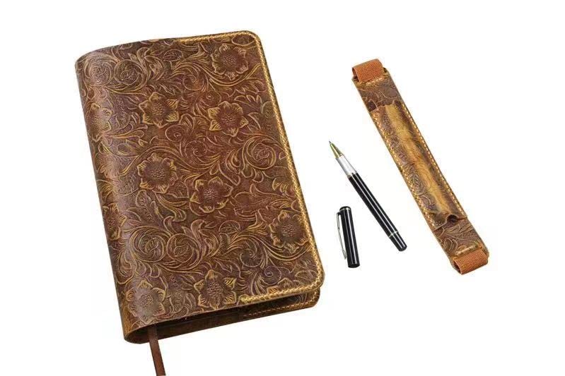 Amazon.com: Tooled embossing leather cover case for holy bible KJV ...