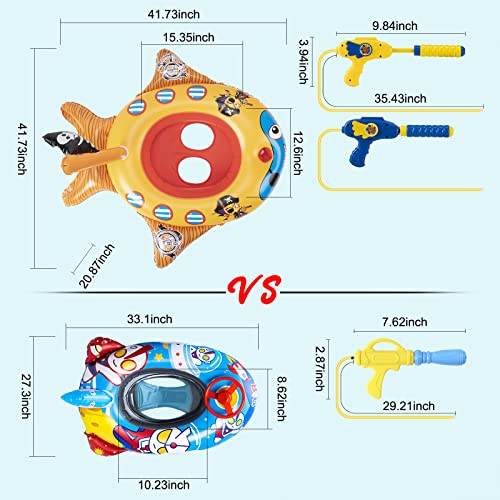 Sunlisky Inflatable Boat Kids with 2 Water Guns Long range, Swimming ...