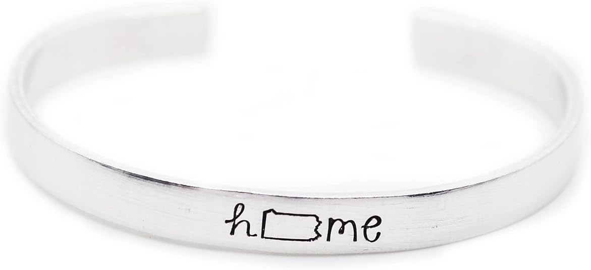 Amazon.com: Pennsylvania Home State Cuff Bracelet - Custom Silver Hand ...