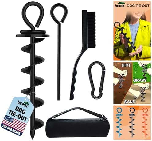 Amazon.com : Eurmax USA Heavy Duty Dog Tie Out Stake for Large Dogs up ...