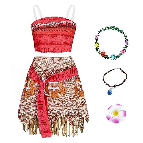 Berich Moana Dress up for Girls Moana Fancy Dress with Neckline ...
