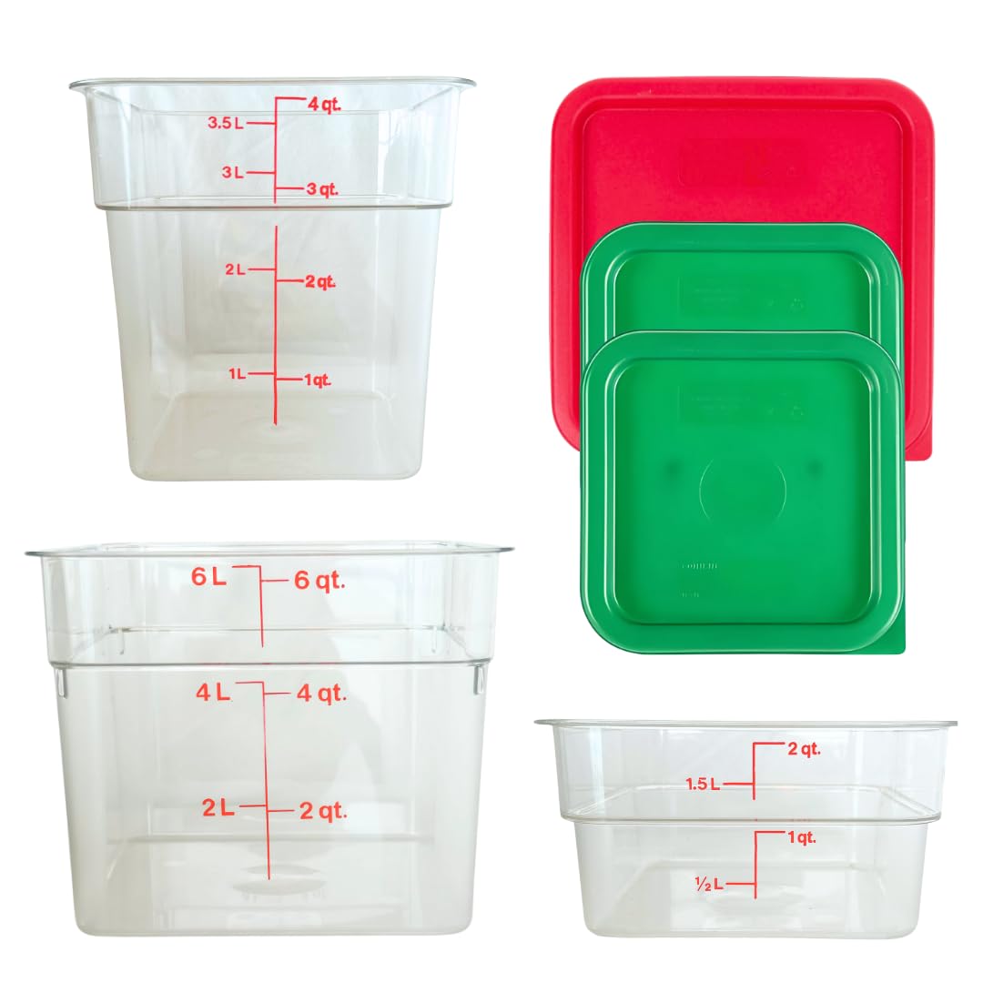 Amazon.com: ATREVO Cambro Containers with Lids. Food Storage Clear ...