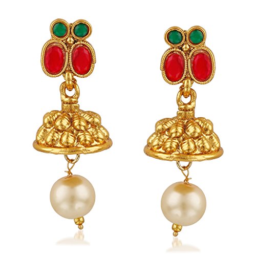 Buy APARA Traditional South Indian Red and Green Long Haram for Women ...