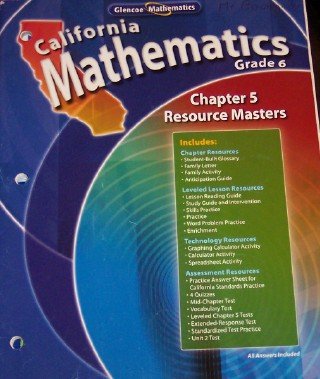 California Mathematics Grade 6 resource masters Chapter 5 (California ...