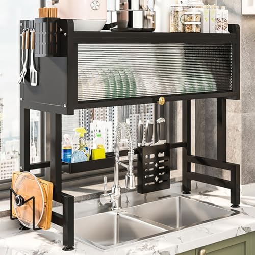 Amazon.com - AZURAOKEY Over The Sink Dish Drying Rack, 3-Tier Carbon ...