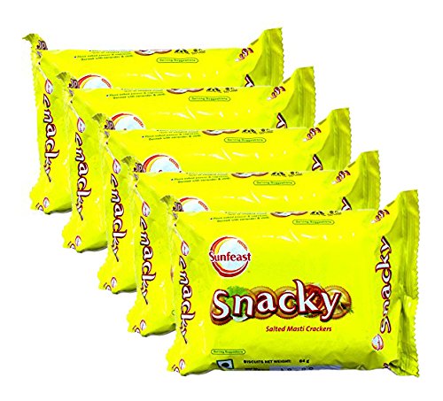Sunfeast Snacky Crackers - Salted Masti, 64g (Pack of 5) Promo Pack ...