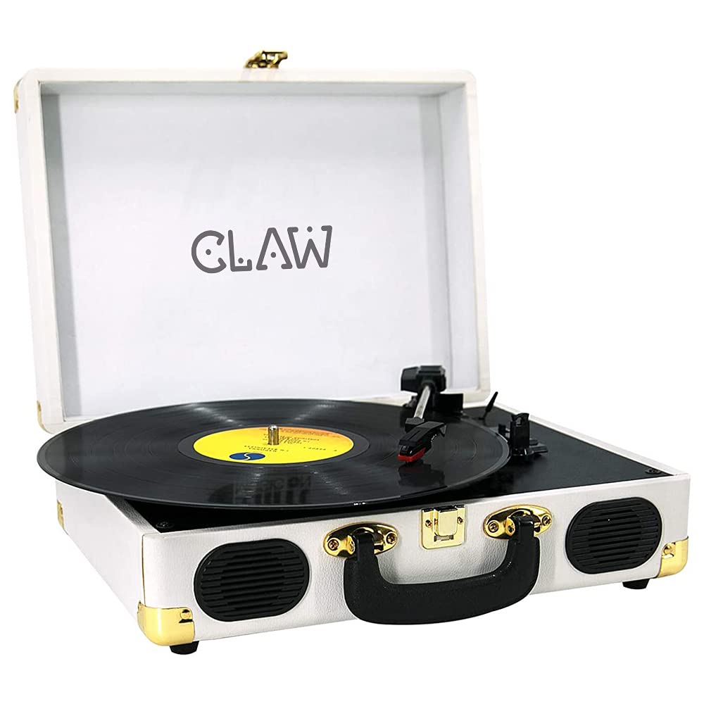 Claw Stag Portable Vinyl Record Player Turntable with Built-in Stereo ...