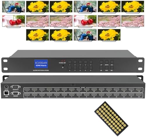 Amazon.com: 4K HDMI Matrix Switch 16x16 ICUIXIAN 16 in 16 Out Rack ...