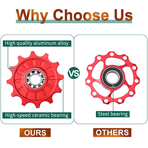Snapklik.com : Bike Rear Derailleur Pulley, 11T+11T MTB Bicycle Ceramic ...