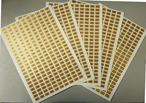 Amazon.com: Minilabel Gold 16X10mm Consecutive, Sequential Number ...