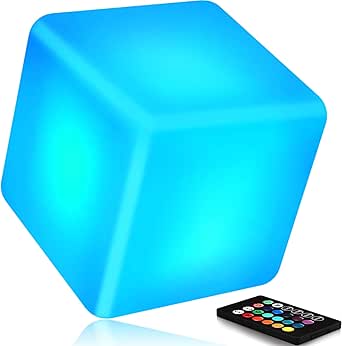 YamPort 4" 16 Color-Changing LED Cube Night Light, 7 Dimming Levels 4 ...