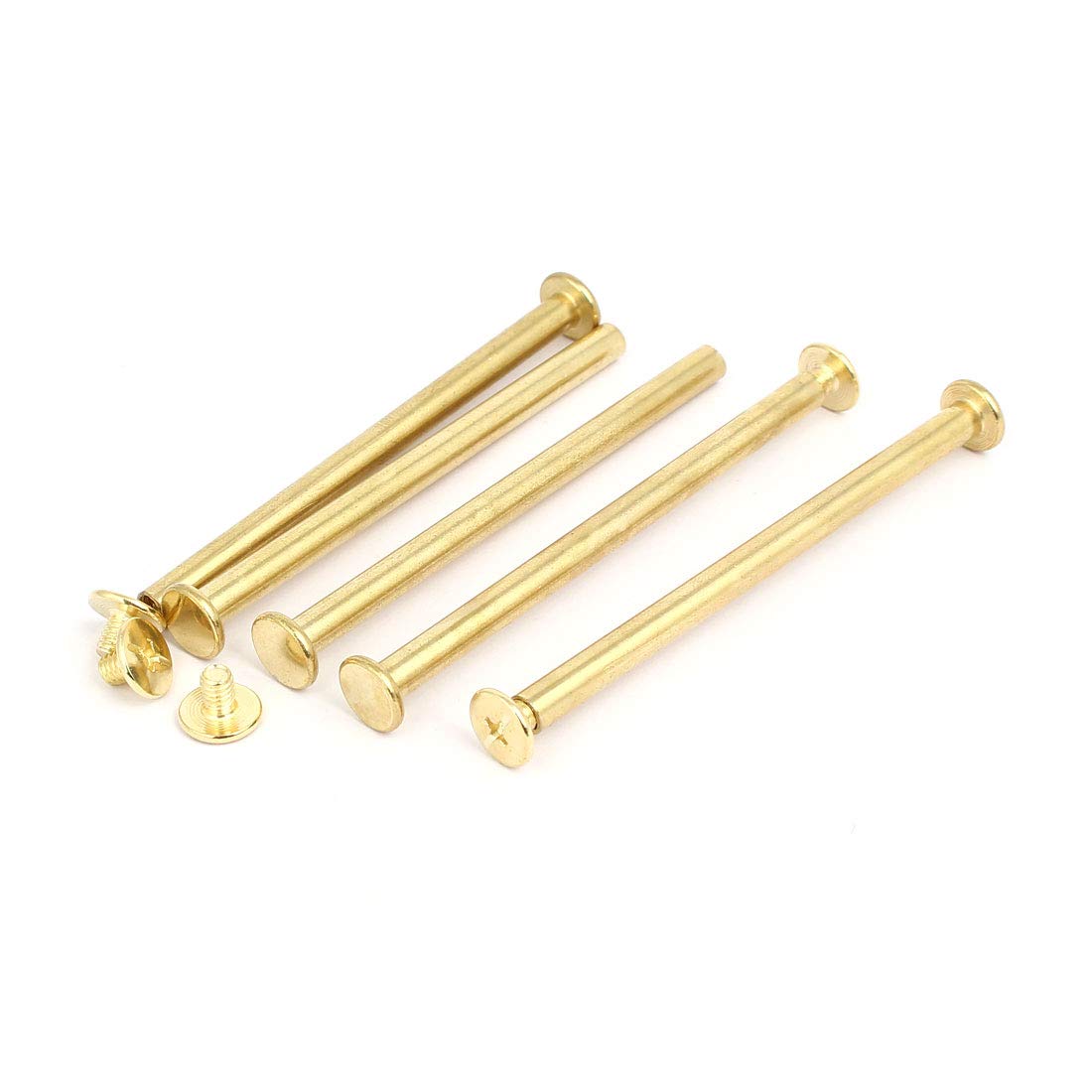 Amazon.com: uxcell M5x80mm Binding Screw Post Gold Tone 5pcs for Photo ...