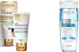 L'Oréal Paris Protector Solar Diario Anti-Brillo FPS50+ UV Defender, 40ml + Desmaquillante ...