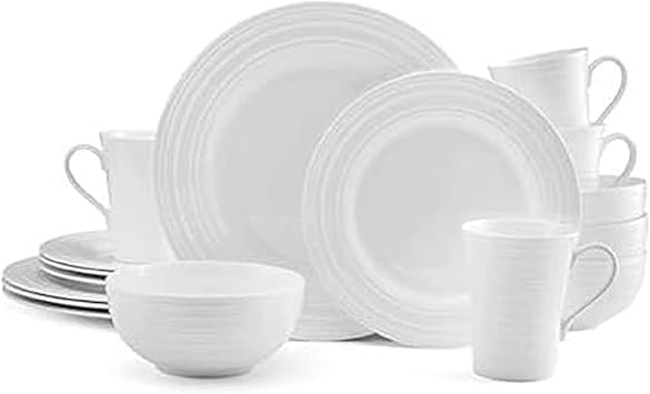 Amazon.com | Mikasa Ciara 16 Piece Bone China Dinnerware Set, Service ...