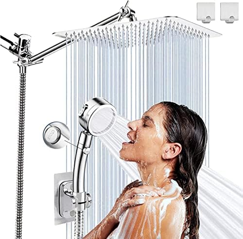 Regaderas para Baño,Combo de 10'' Regadera Cuadrada Alta Presion y 9 ...
