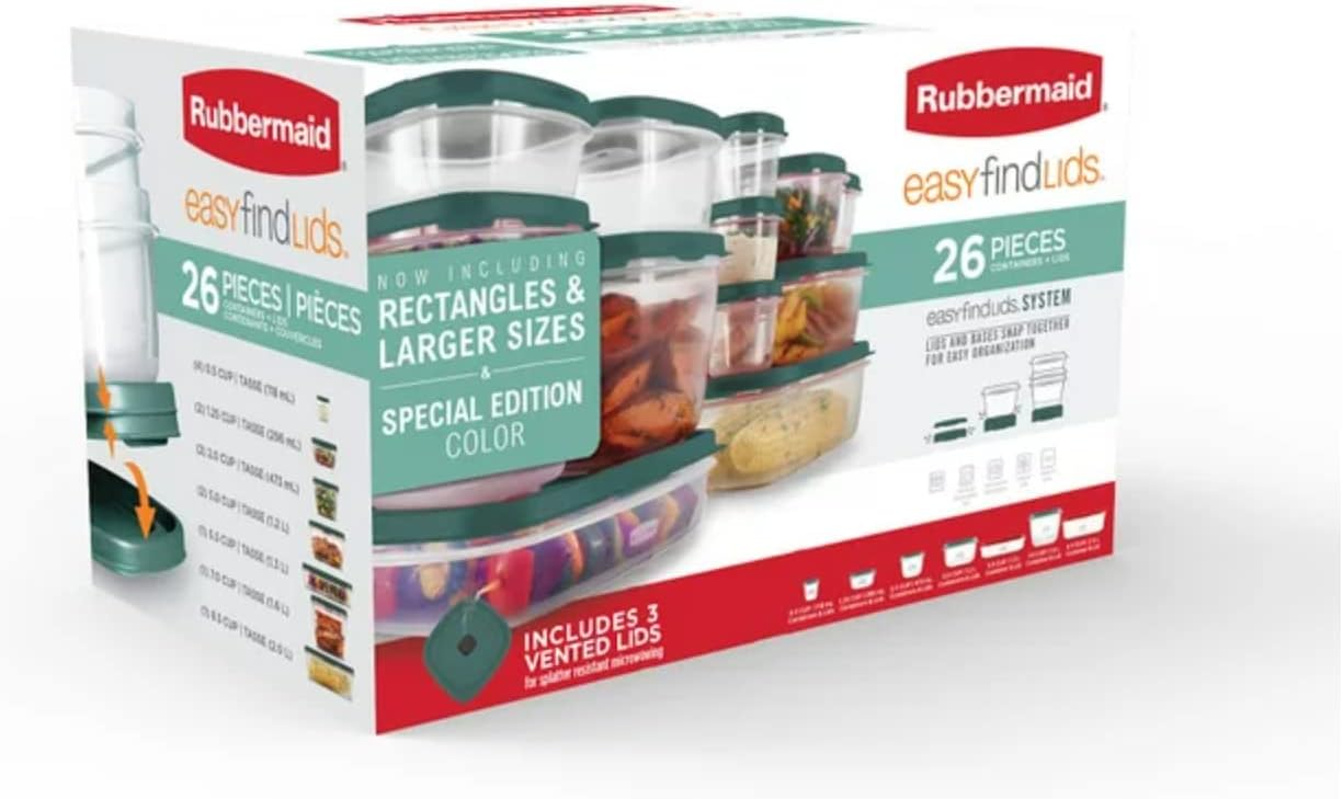 Amazon.com: Rubbermaid Premier Food Storage Container, 3 Cup, Grey (4 ...