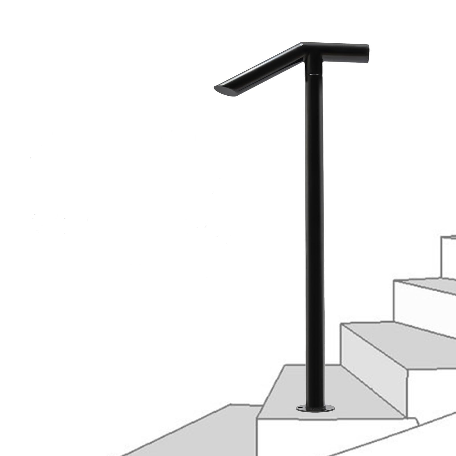 LyeXD 3.15ft Step Railing,1-2 Step Single Post Handrail,Stair Railing ...