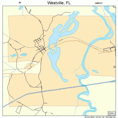 Amazon.com : Large Street & Road Map of Westville, Florida FL - Printed ...