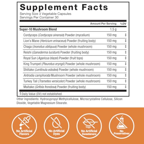 Force Factor Modern Mushrooms Capsules - Suplemento de Cogumelos com ...