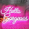 Amazon.com: DAKABUKA Hello Gorgeous Neon Signs Hello Beautiful Pink LED ...