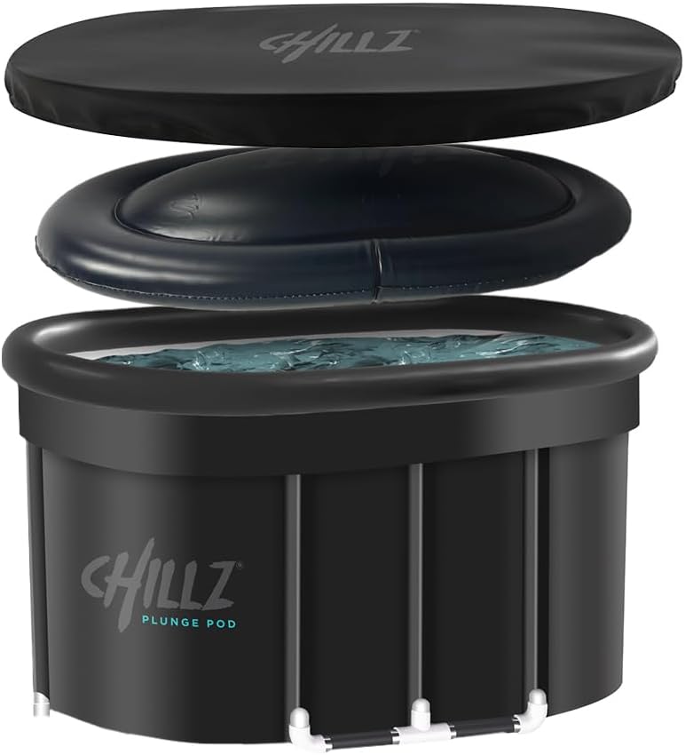 CalmMax Oval Ice Bath Tub with Lid for Athletes 492L Portable Cold ...