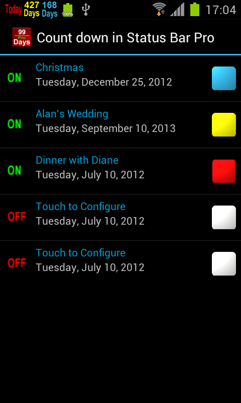 Countdown In Status Bar Pro - App on Amazon Appstore